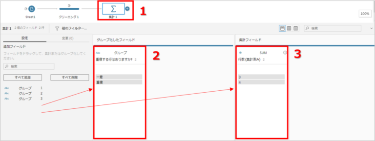 Tableau prep 重複行の削除・抽出｜複数列処理とカウント | DONOLOG