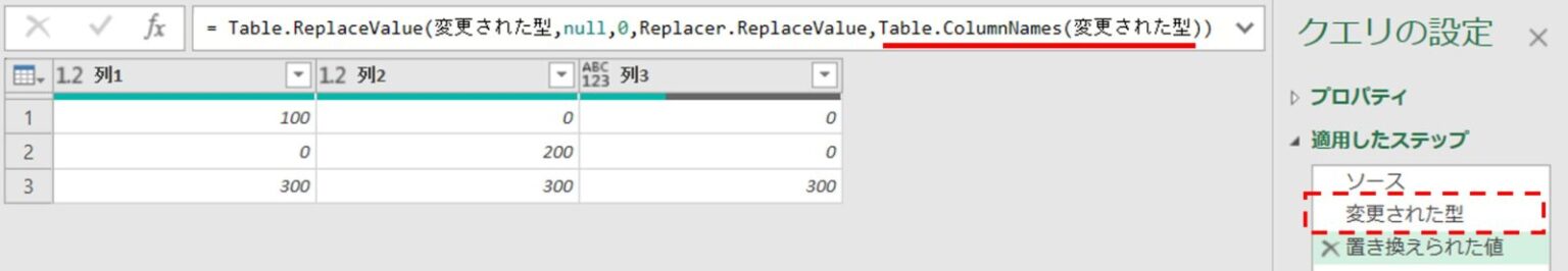 PowerQuery 「null」を0や空白に置換する | DONOLOG